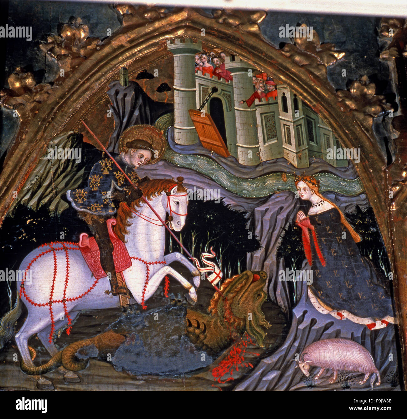 Altarpiece of the Virgin and St. George, detail of St. George and the ...