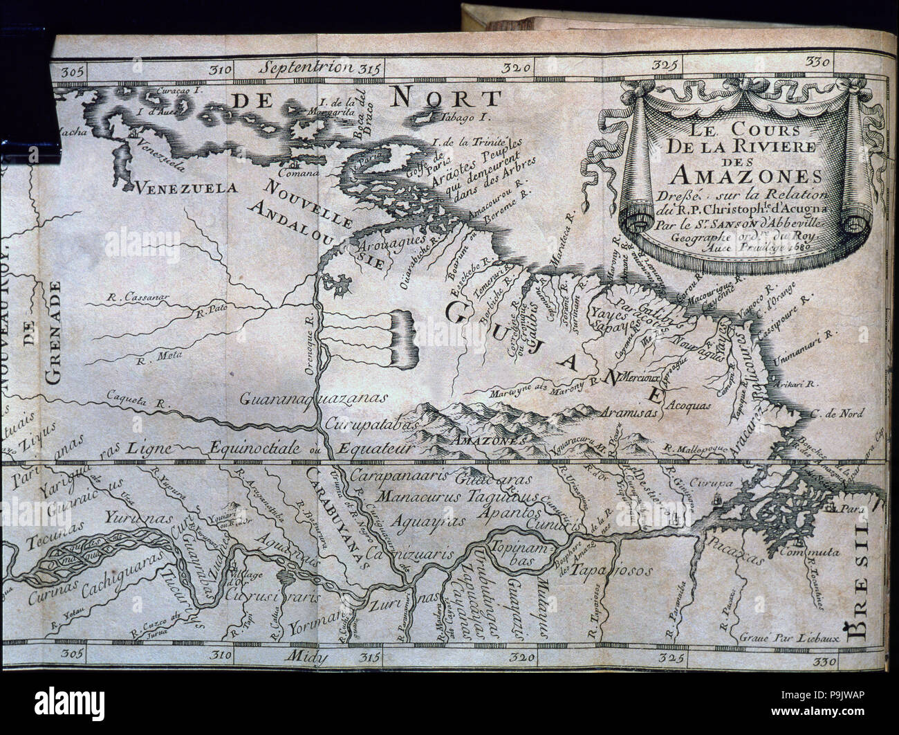Relation de la Riviere des Amazones', map printed in Paris in 1680, by ...
