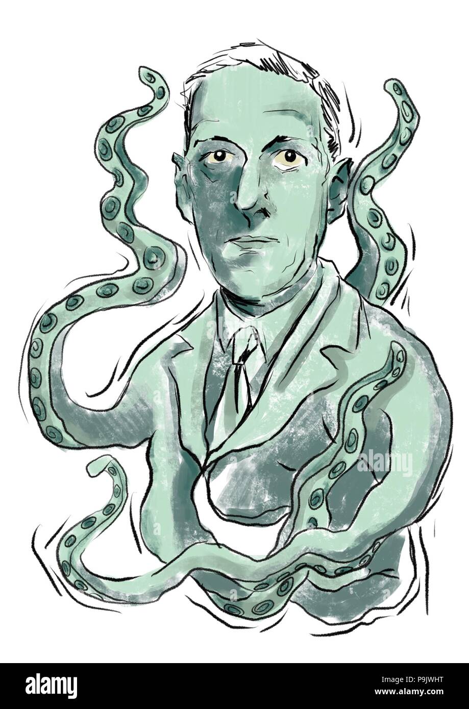 H.P Lovecraft portrait Stock Photo - Alamy