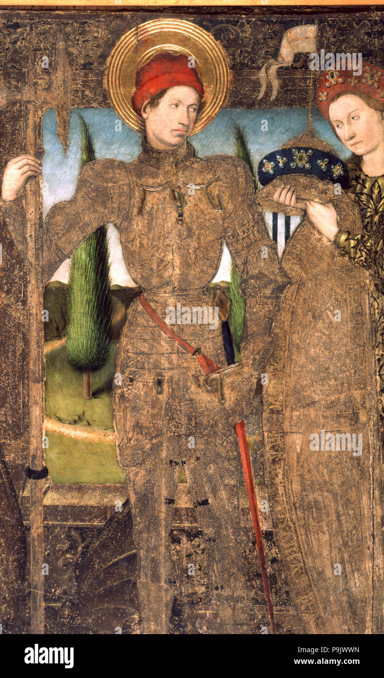 'St. George and the Princess', panel painting, detail of the central ...