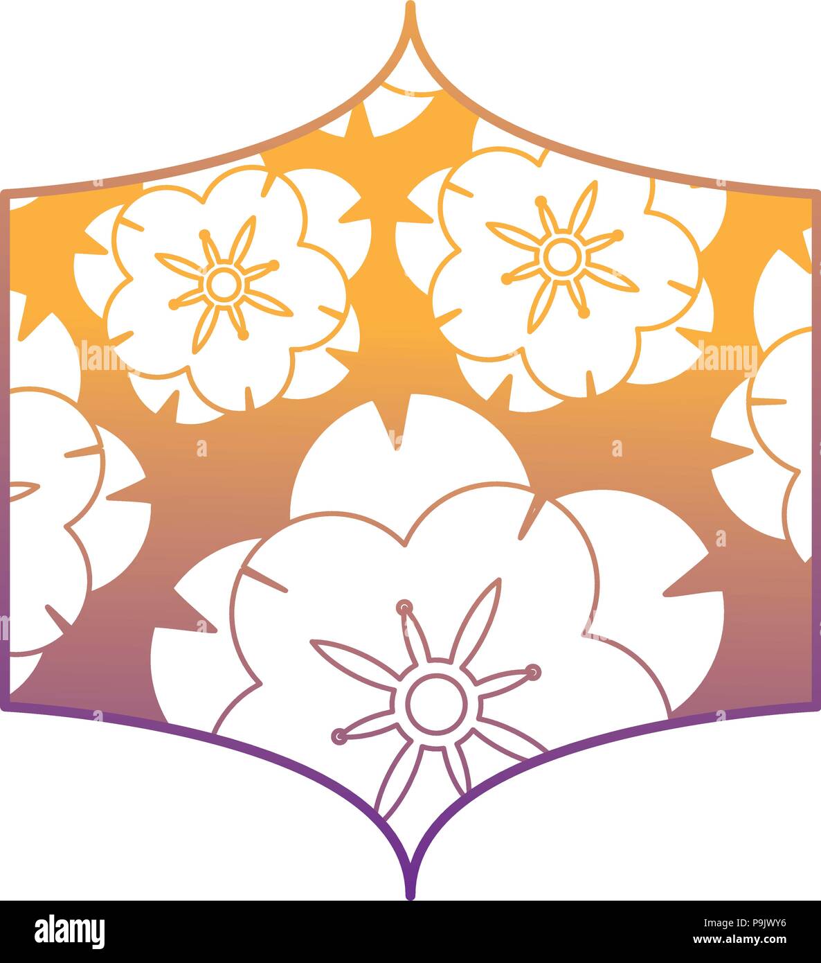 decorative frame with beautiful flowers pattern, colorful design ...