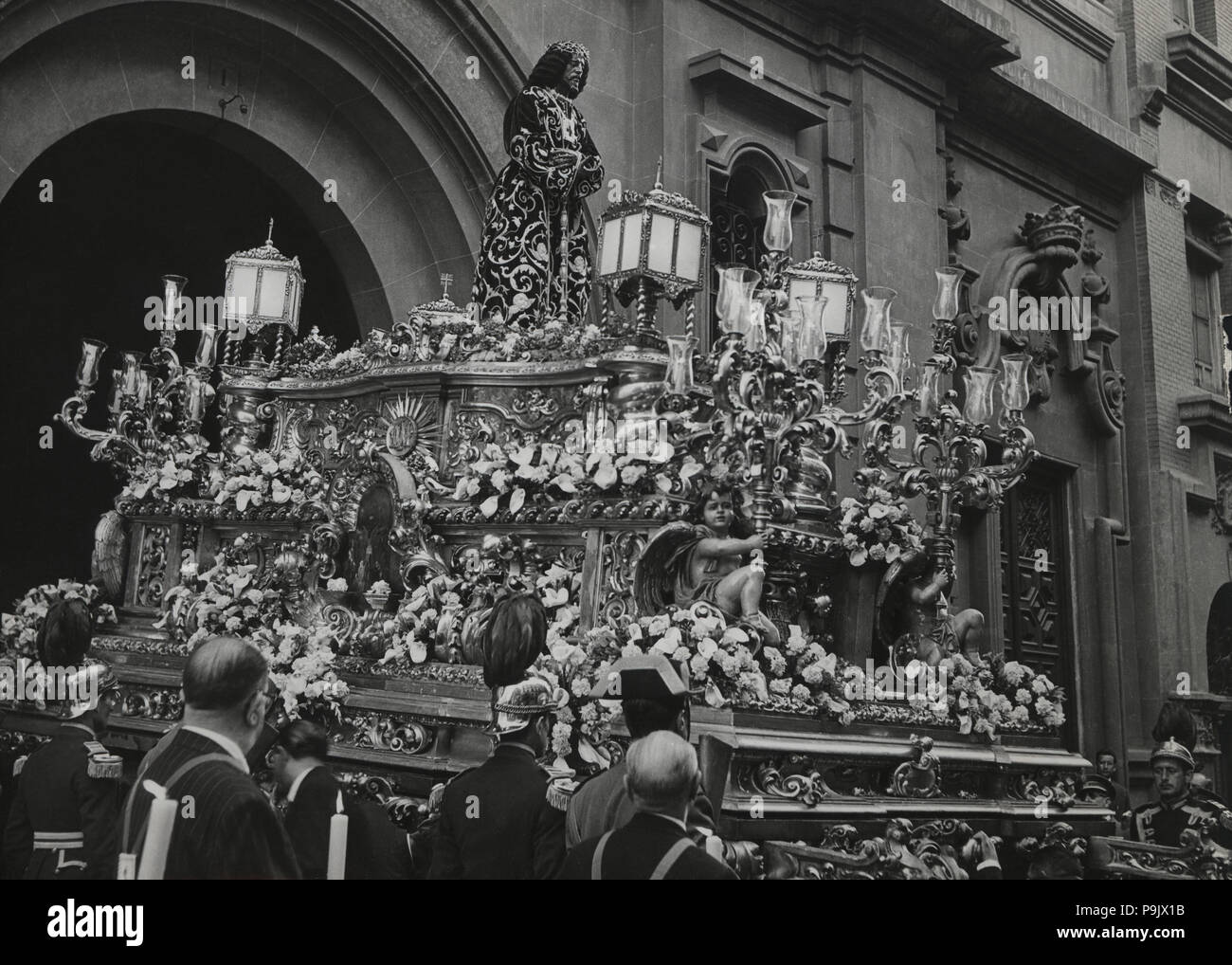 Easter Procession in Madrid, 'paso' of Father Jesus of Medinaceli, 1950 ...