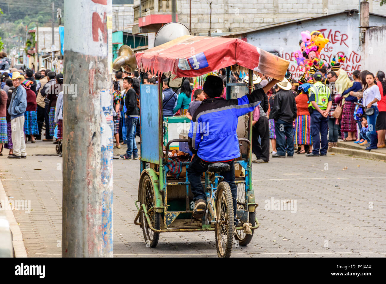 Parramos, Guatemala - December 28, 2016: Locals including indigenous ...