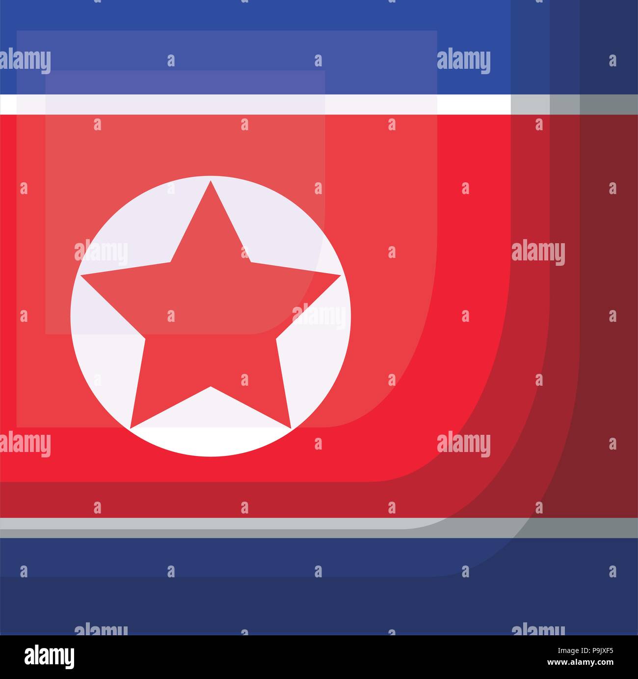 north korea flag icon over white background, vector illustration Stock ...