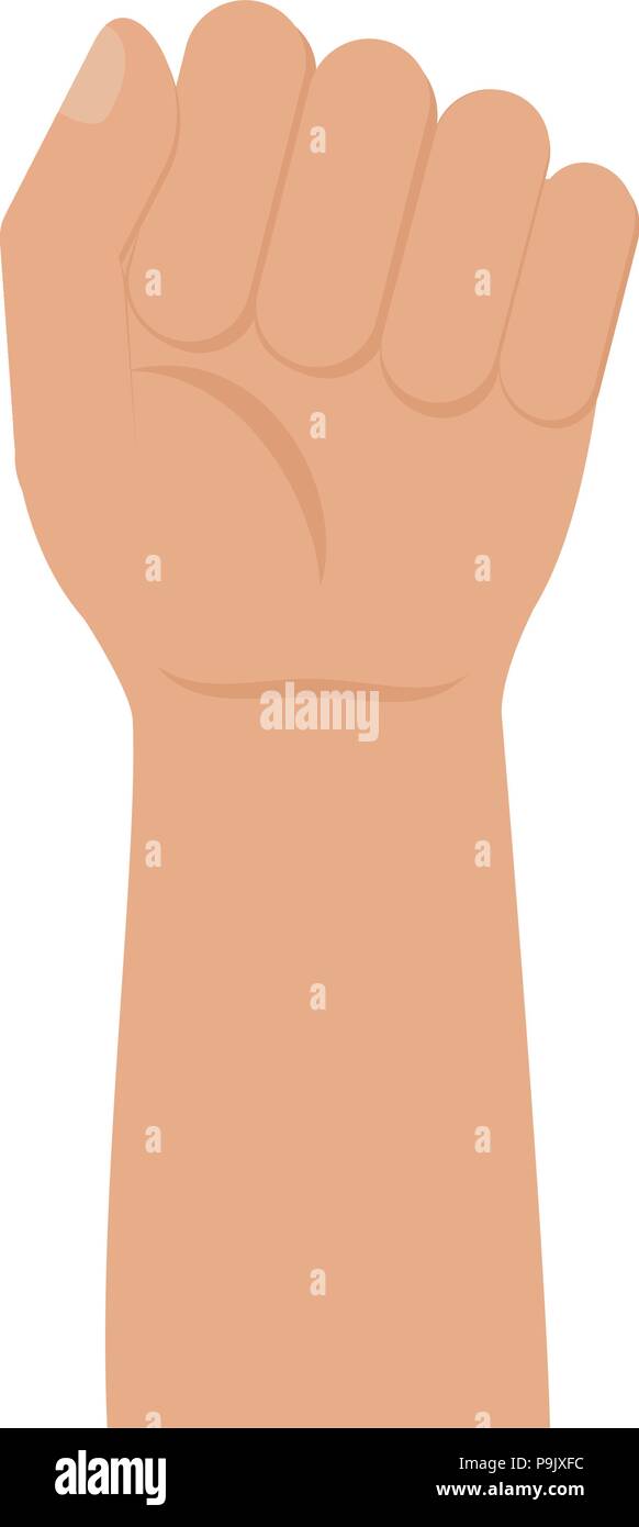 fist hand up over white background, vector illustration Stock Vector ...