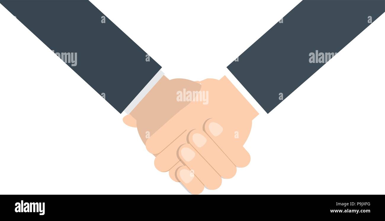 agreement handshake icon over white background, vector illustration ...