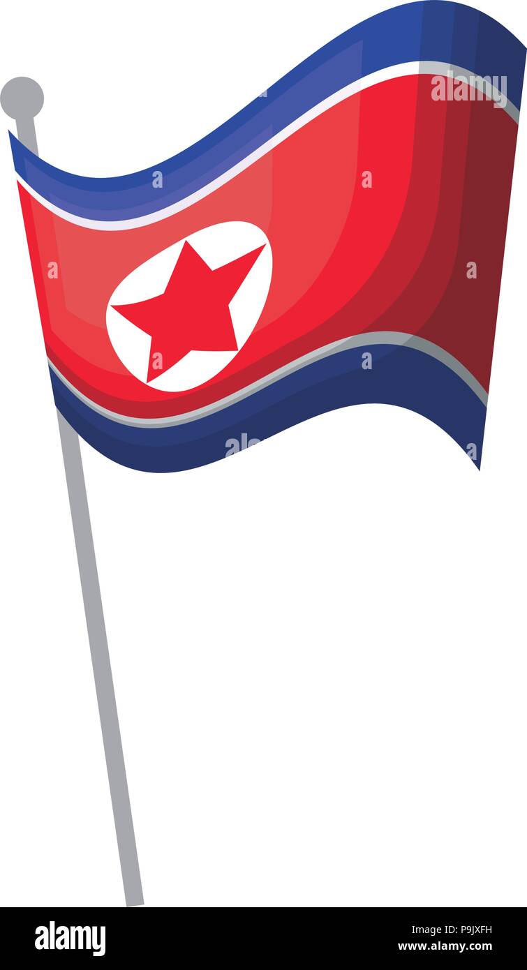 north korea flag icon over white background, vector illustration Stock ...