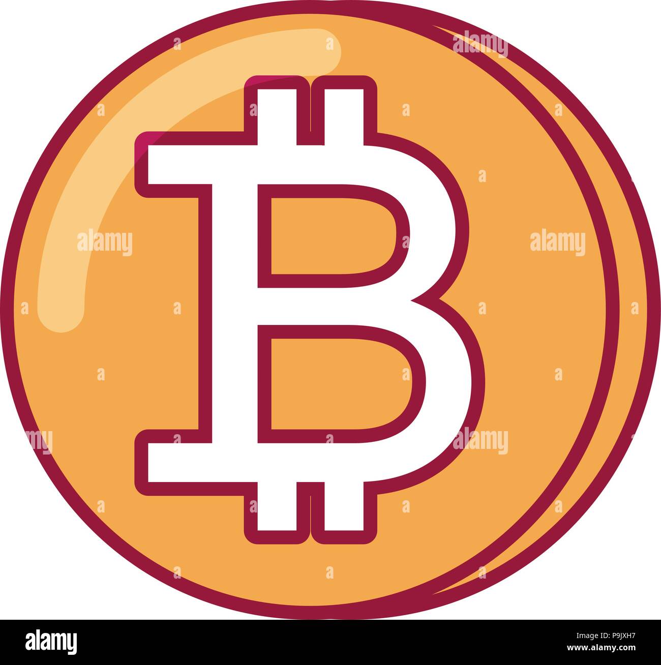 bitcoin coin icon over white background, vector illustration Stock ...