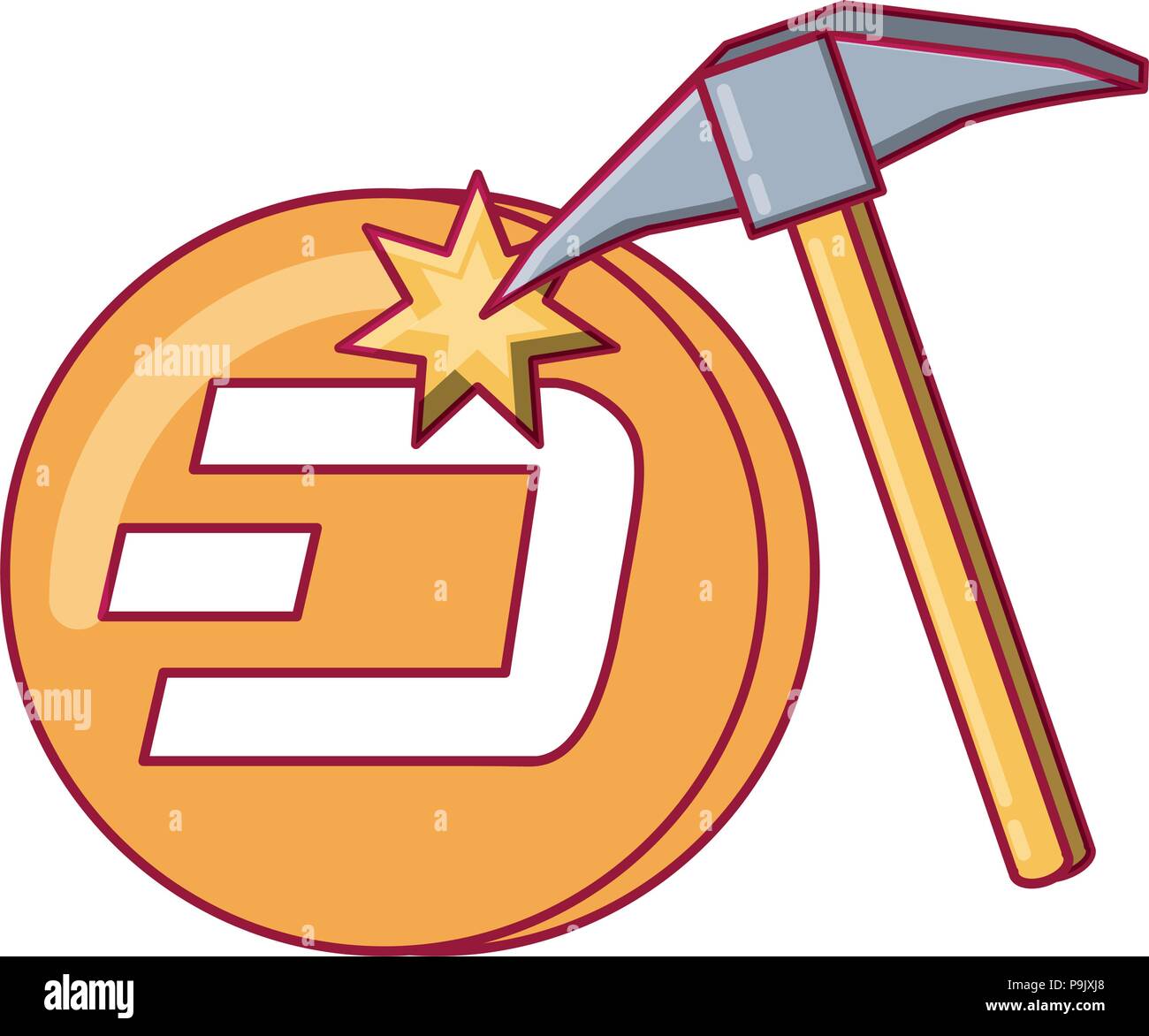 dashcoin coin icon over white background, vector illustration Stock ...