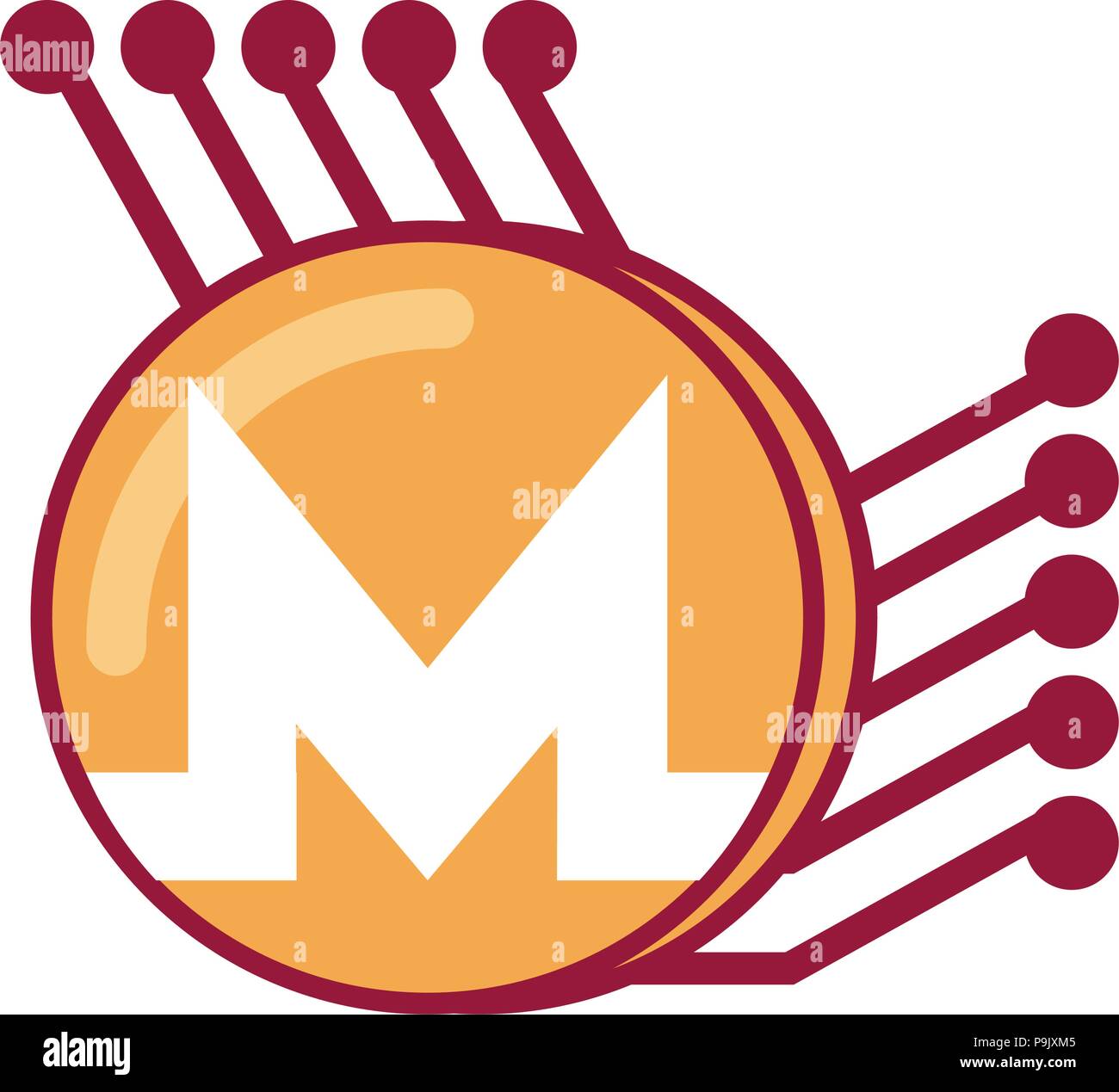 monero symbol icon over white background, vector illustration Stock ...
