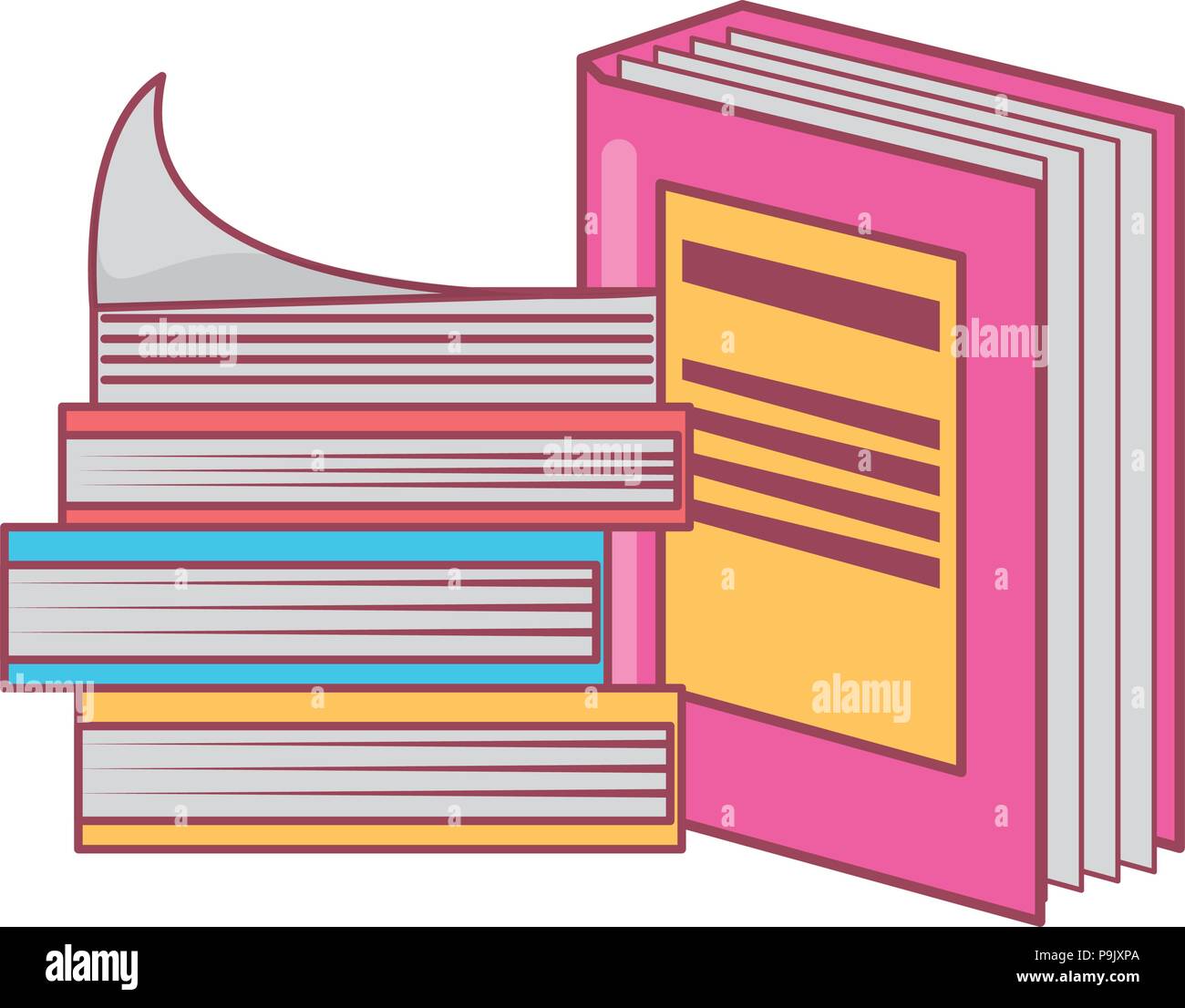 academic books over white background, vector illustration Stock Vector ...