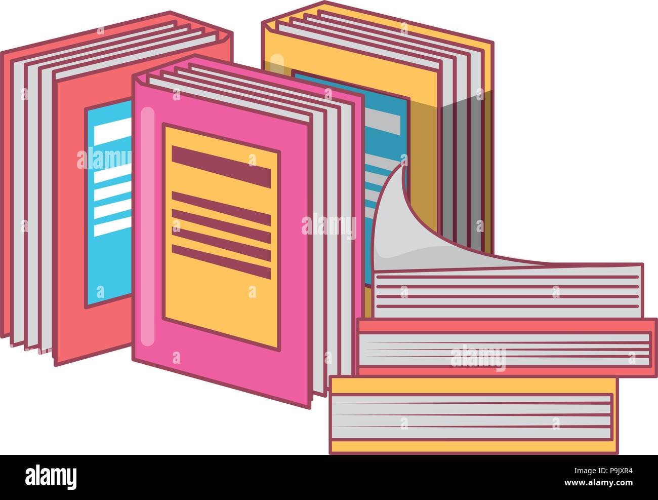 academic books over white background, vector illustration Stock Vector ...