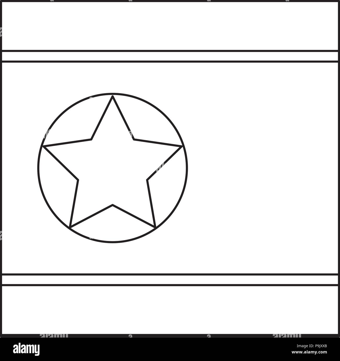 north korea flag icon over white background, vector illustration Stock ...