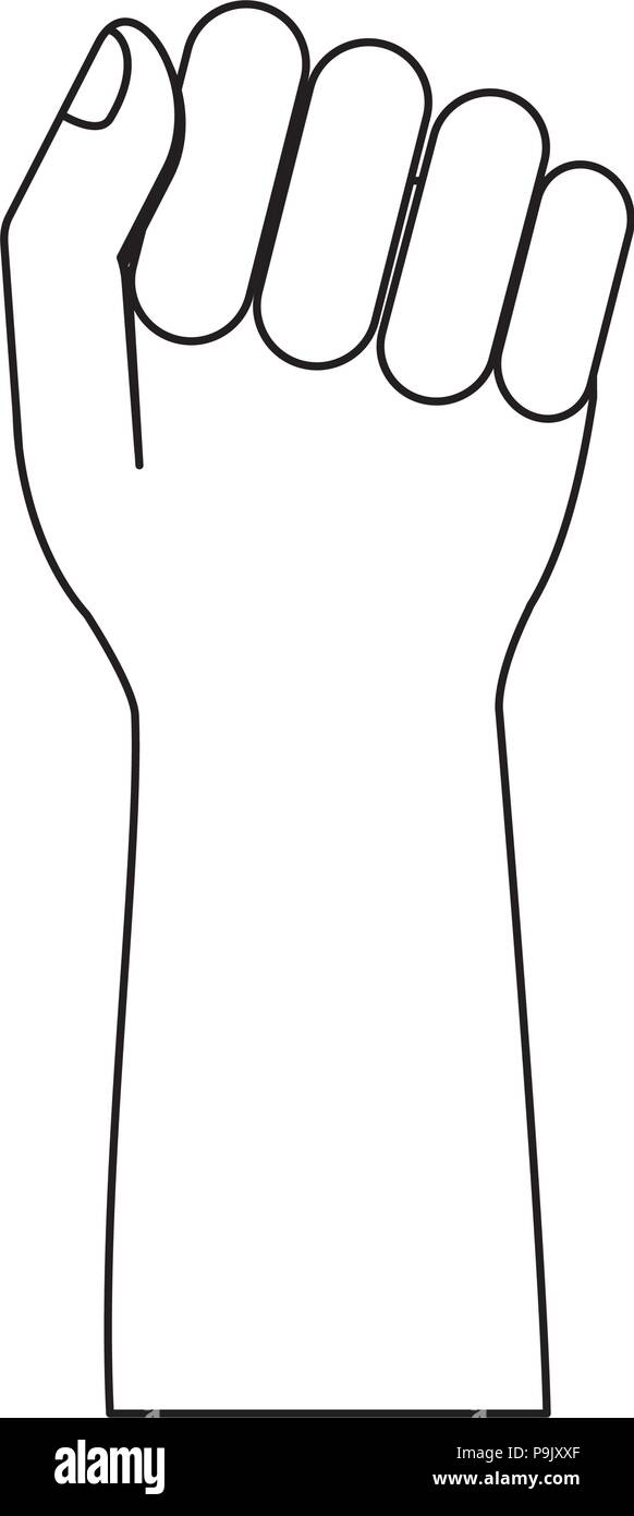 fist hand up over white background, vector illustration Stock Vector ...