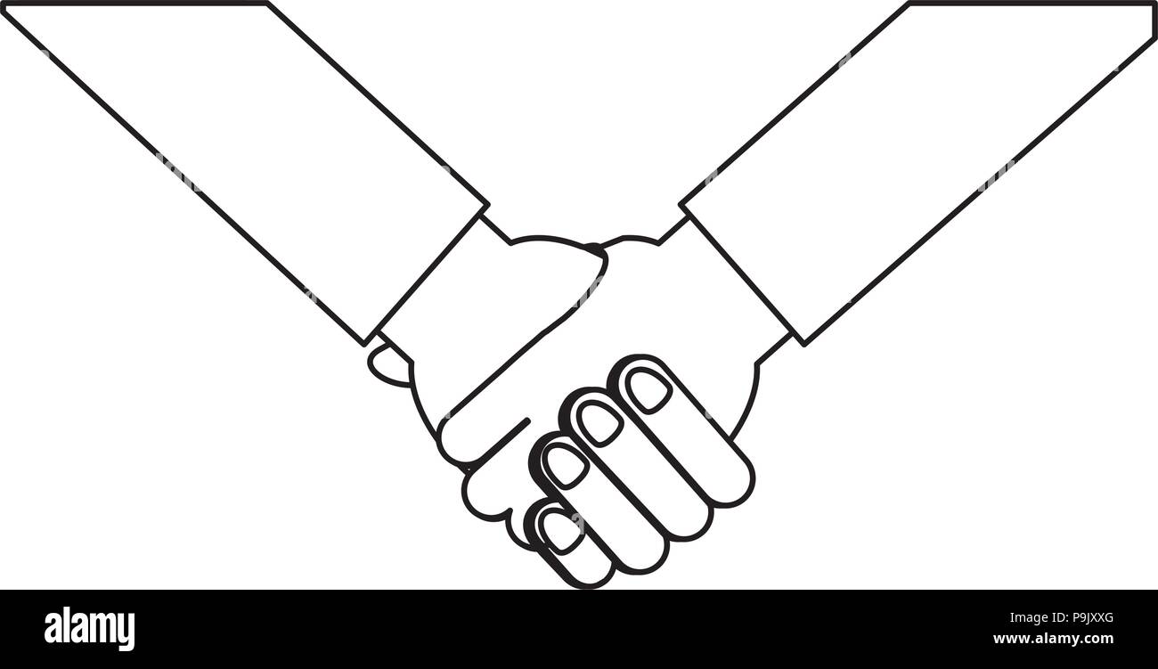 agreement handshake icon over white background, vector illustration ...