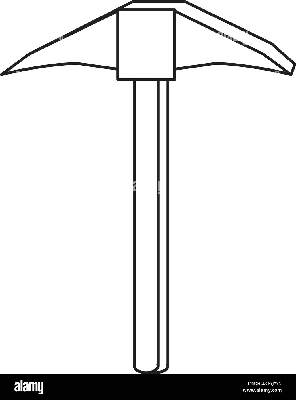 pickaxe tool icon over white background, vector illustration Stock ...