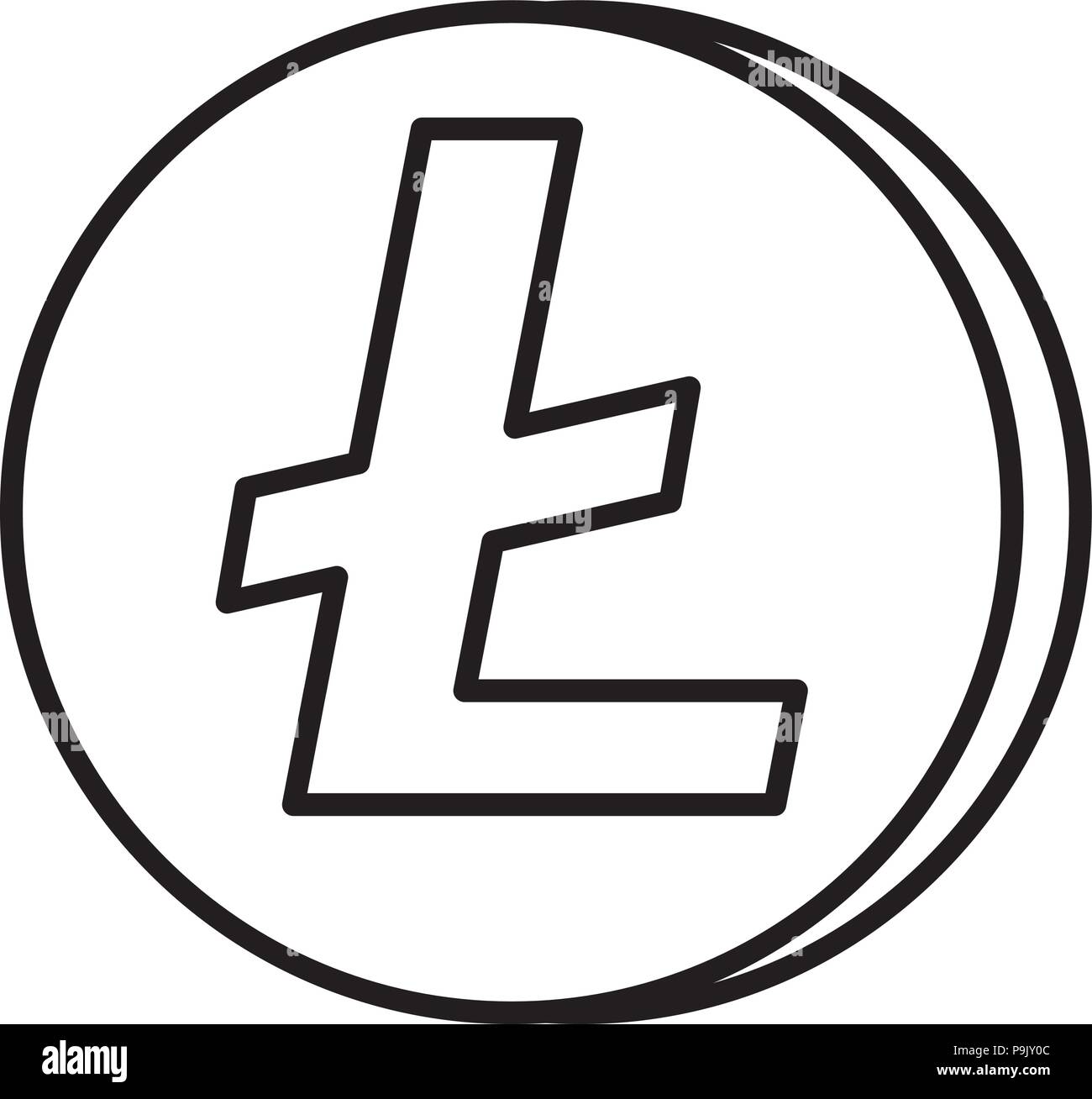 litecoin coin icon over white background, vector illustration Stock ...