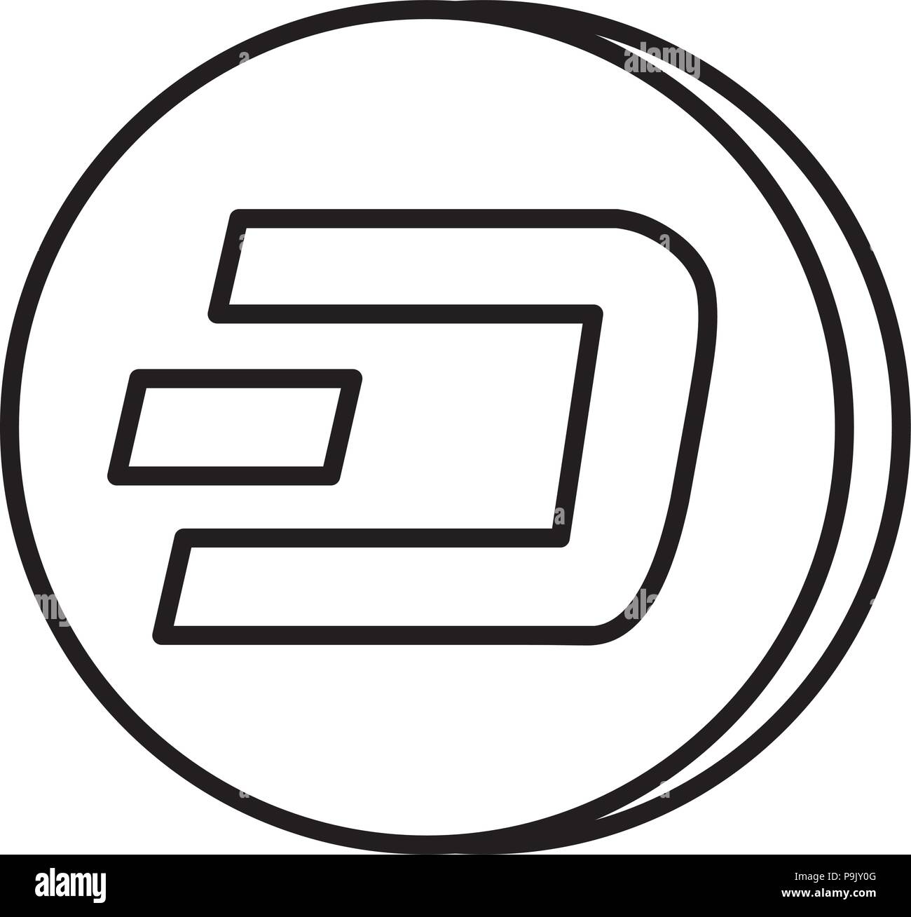 dashcoin coin icon over white background, vector illustration Stock ...