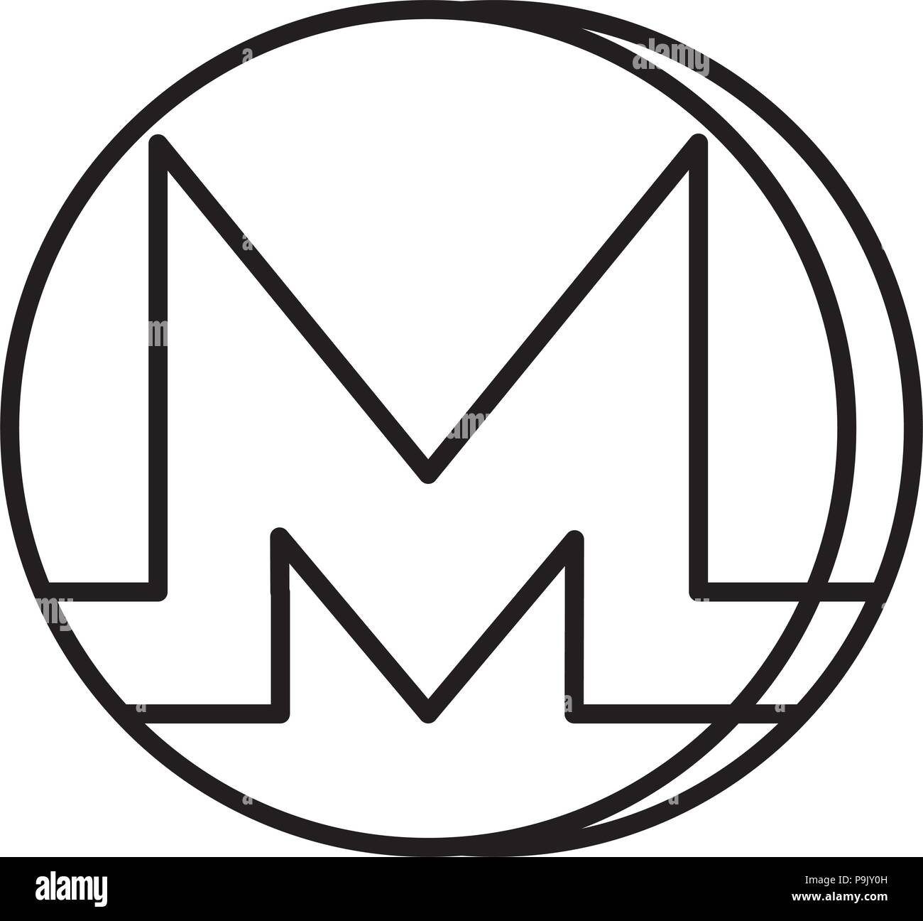 monero symbol icon over white background, vector illustration Stock ...