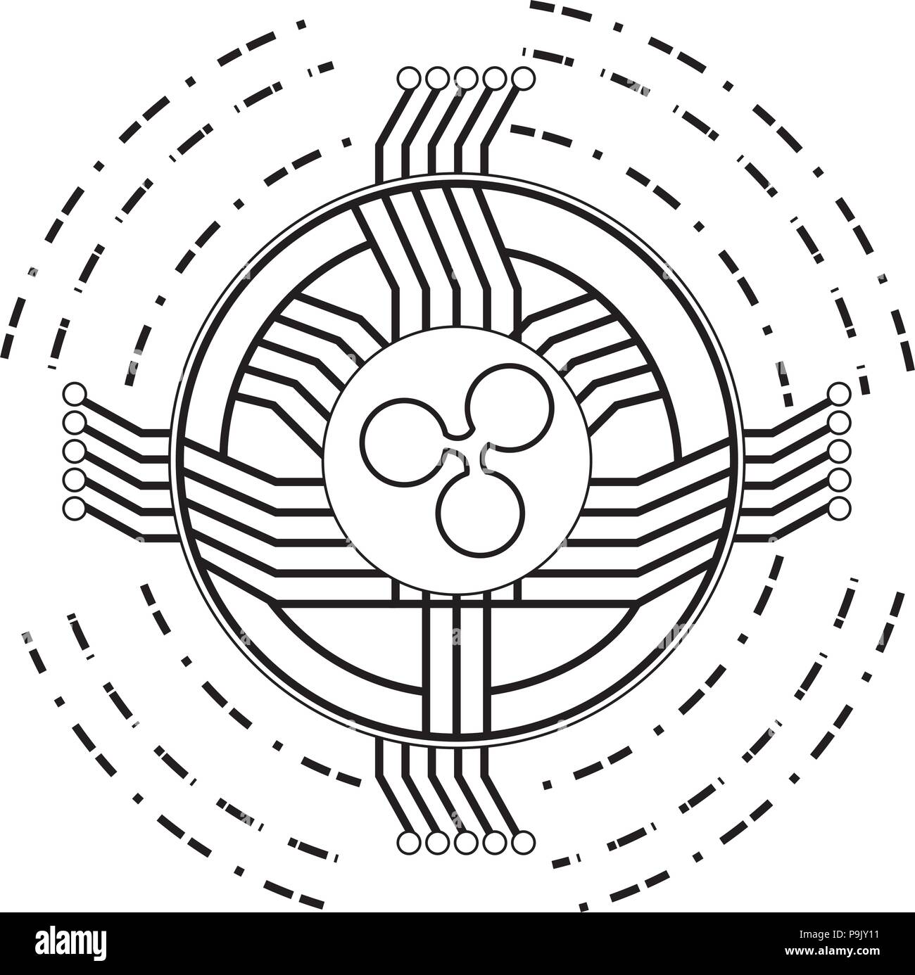 Ripple coin icon over Stock Vector Images - Alamy