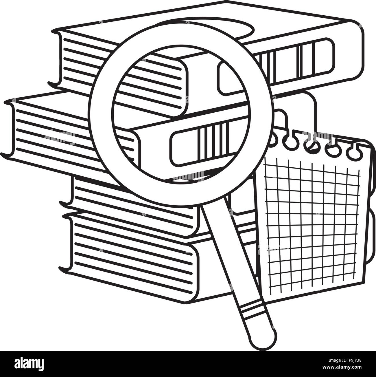 books and lupe over white background, vector illustration Stock Vector ...