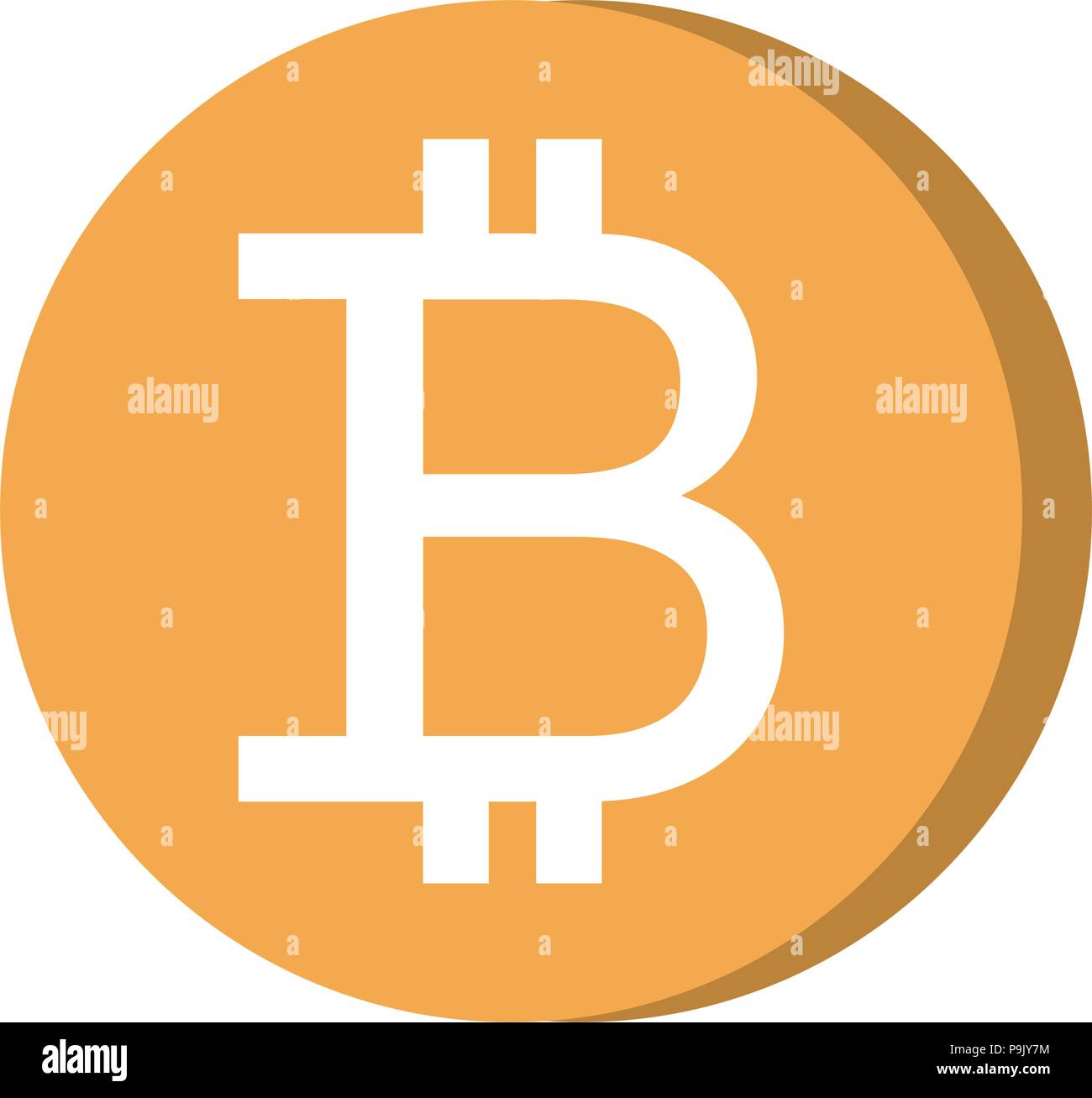 bitcoin coin icon over white background, vector illustration Stock ...