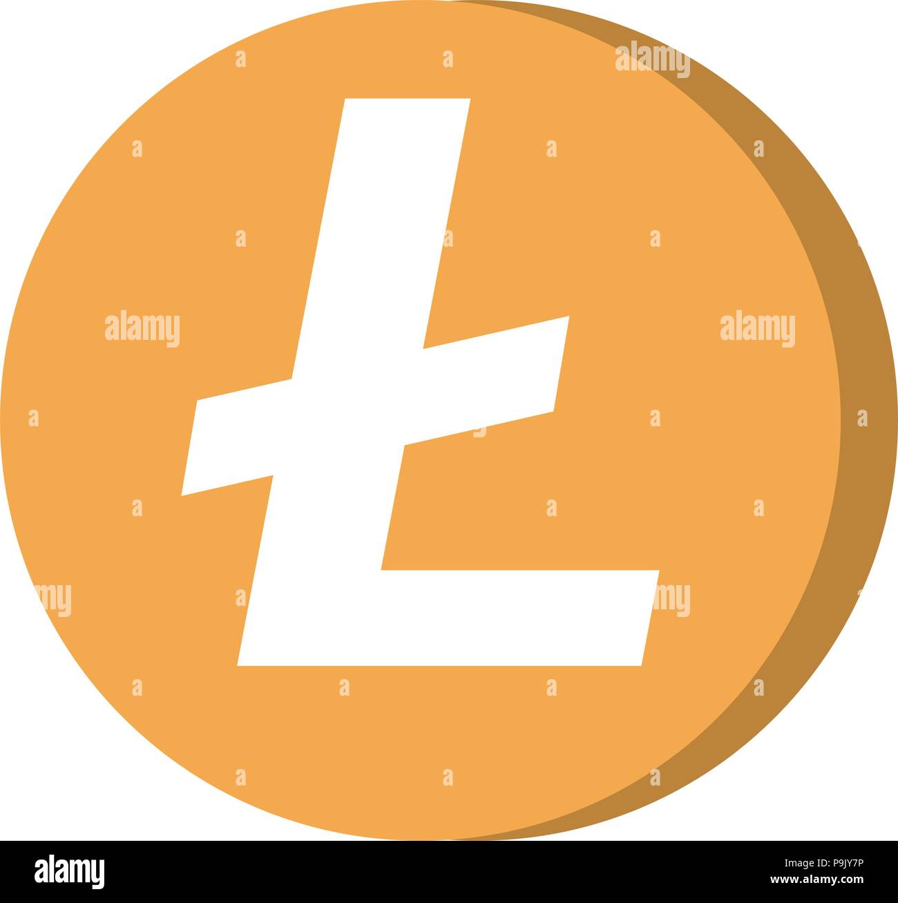 litecoin coin icon over white background, vector illustration Stock ...