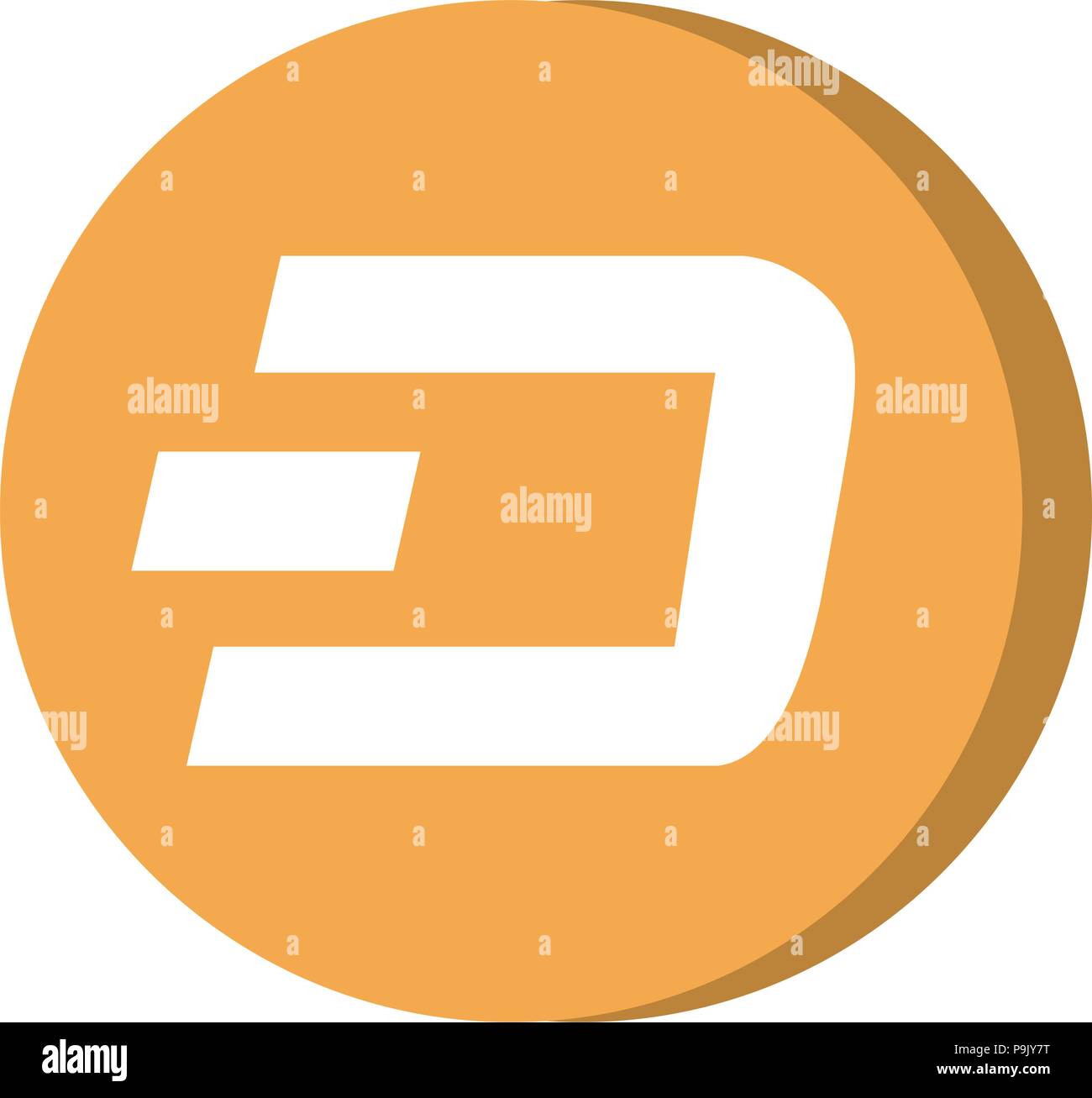 dashcoin coin icon over white background, vector illustration Stock ...