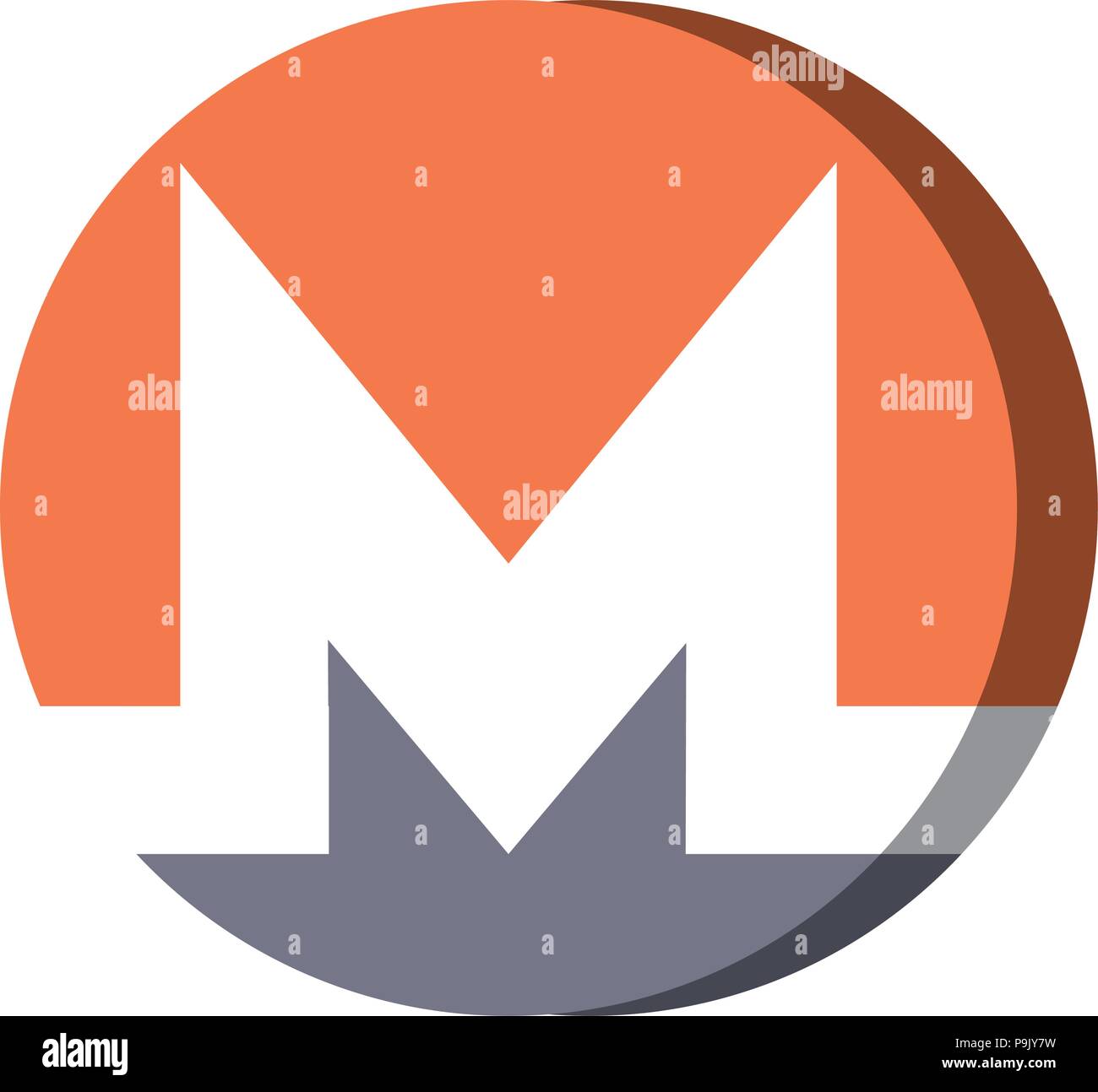 monero symbol icon over white background, vector illustration Stock ...