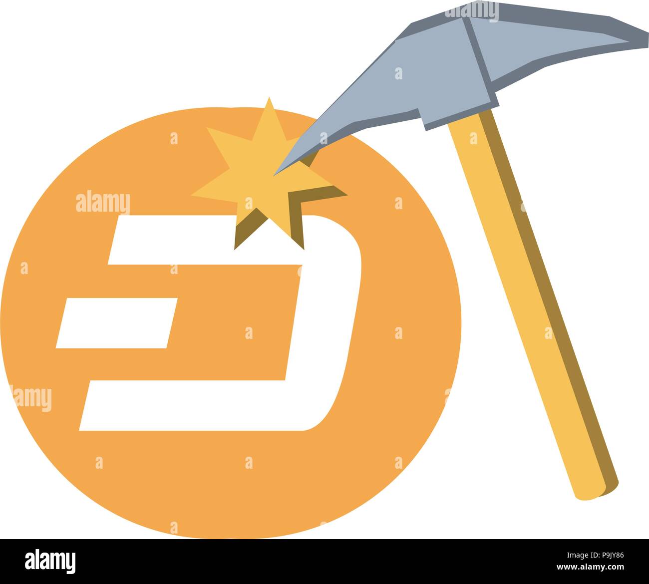 dashcoin coin icon over white background, vector illustration Stock ...