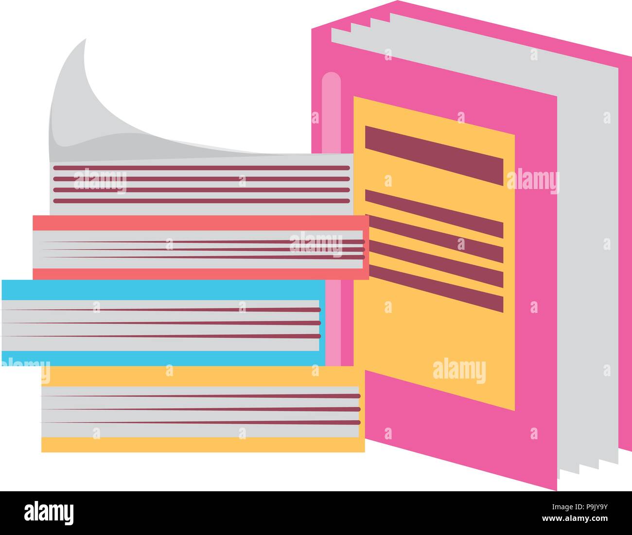 academic books over white background, vector illustration Stock Vector ...