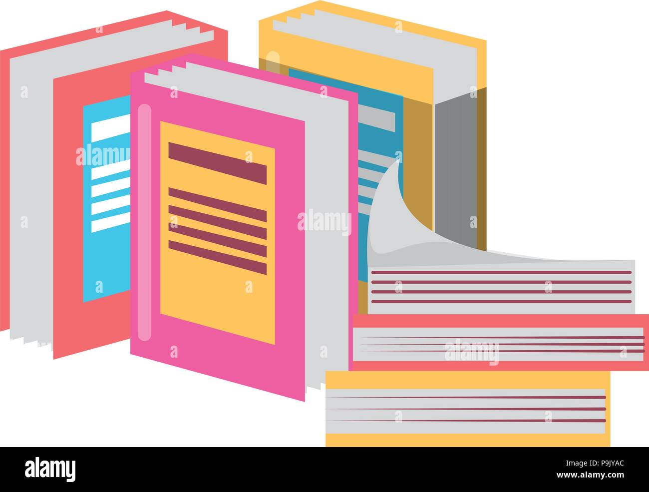 academic books over white background, vector illustration Stock Vector ...
