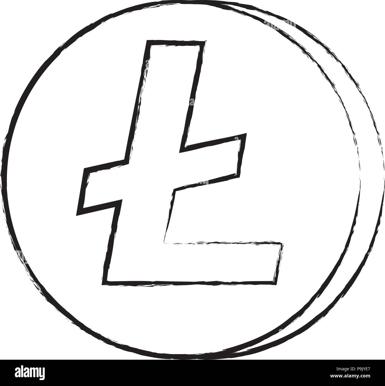 litecoin coin icon over white background, vector illustration Stock ...