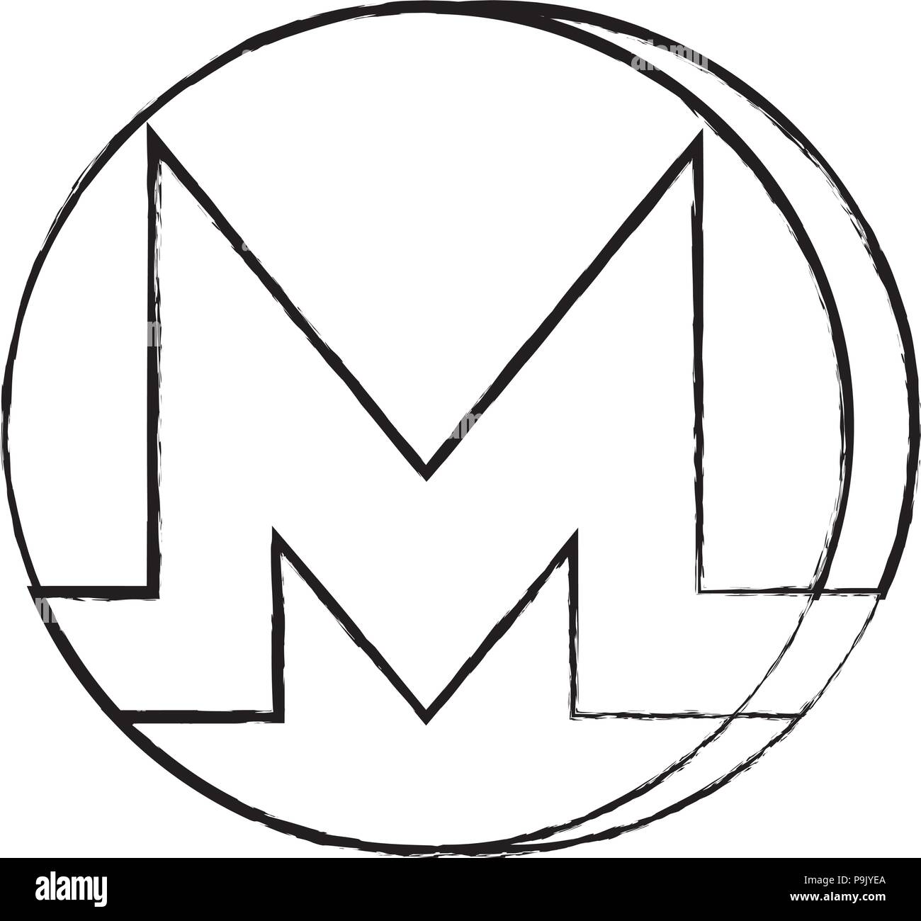 monero symbol icon over white background, vector illustration Stock ...