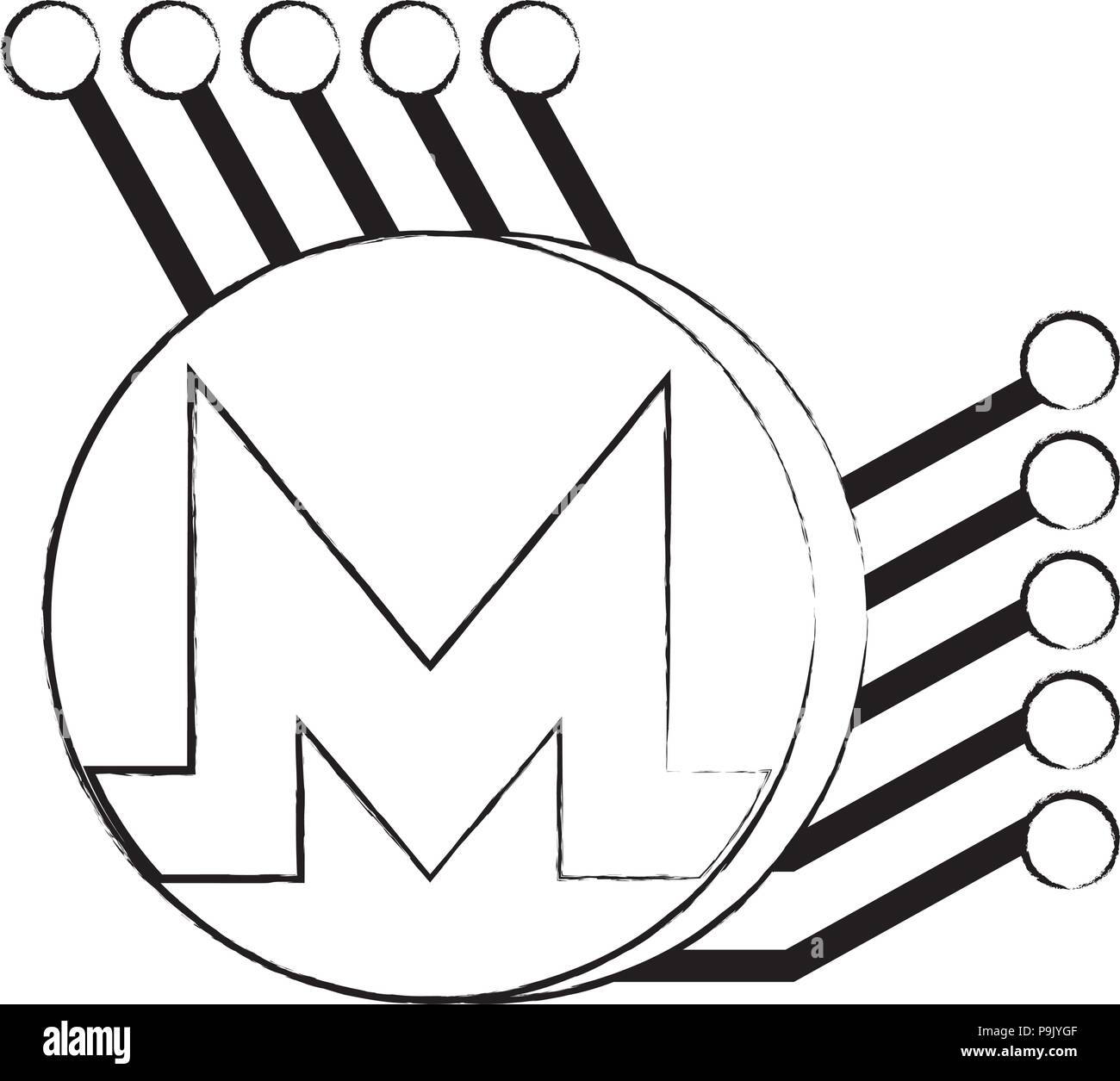 monero symbol icon over white background, vector illustration Stock ...