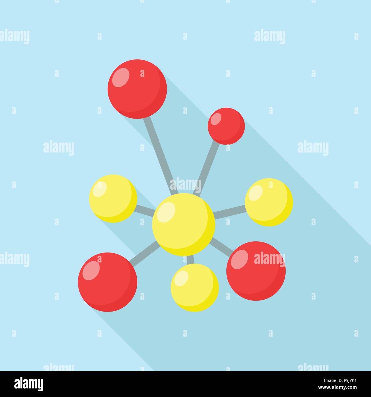 Red yellow molecule icon, flat style Stock Vector Image & Art - Alamy