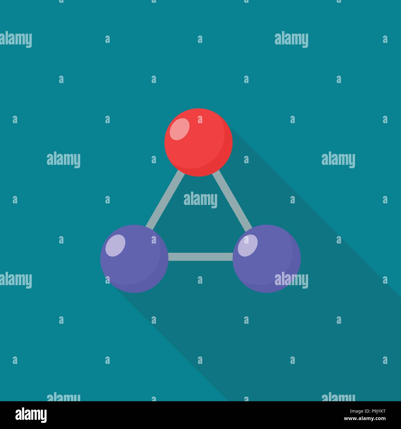 Triangular molecule icon, flat style Stock Vector Image & Art - Alamy
