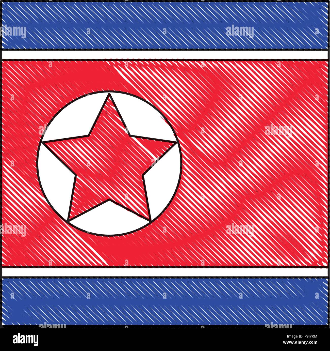 north korea flag icon over white background, vector illustration Stock ...