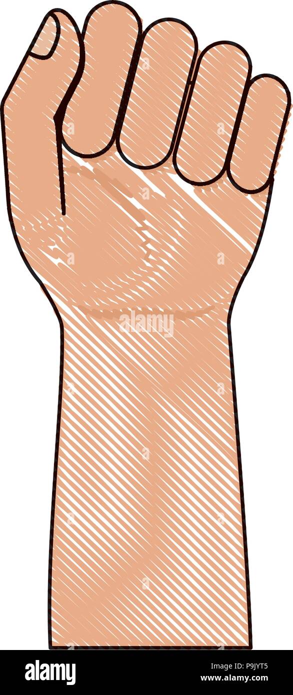 fist hand up over white background, vector illustration Stock Vector ...