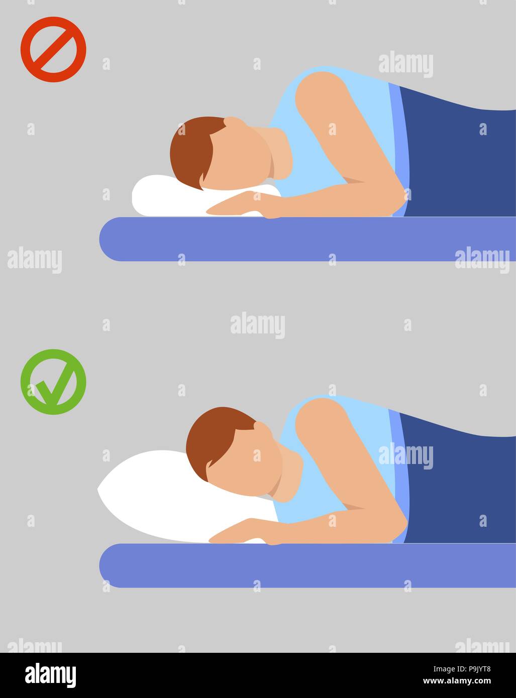 Man info sleep position banner vertical, flat style Stock Vector Image ...
