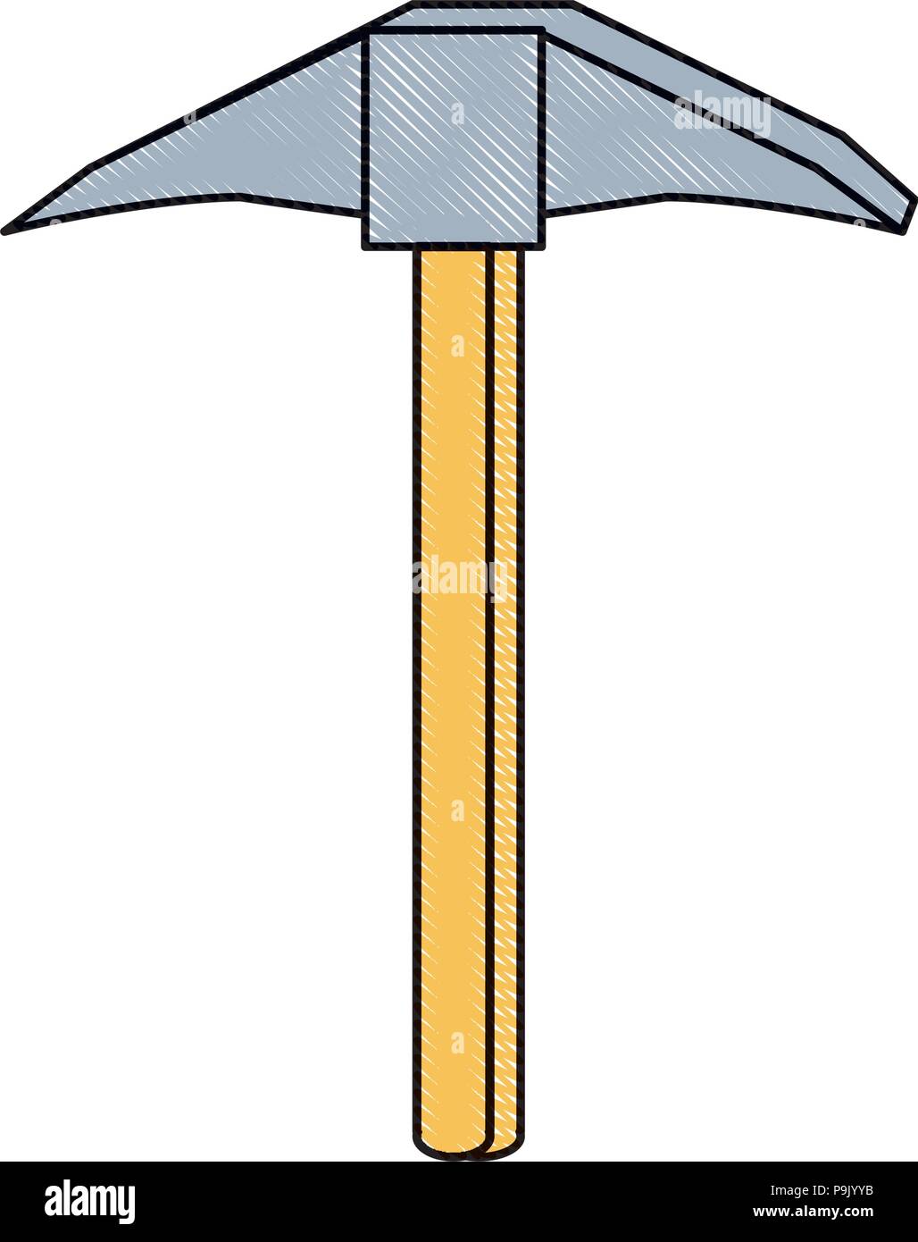 pickaxe tool icon over white background, vector illustration Stock ...