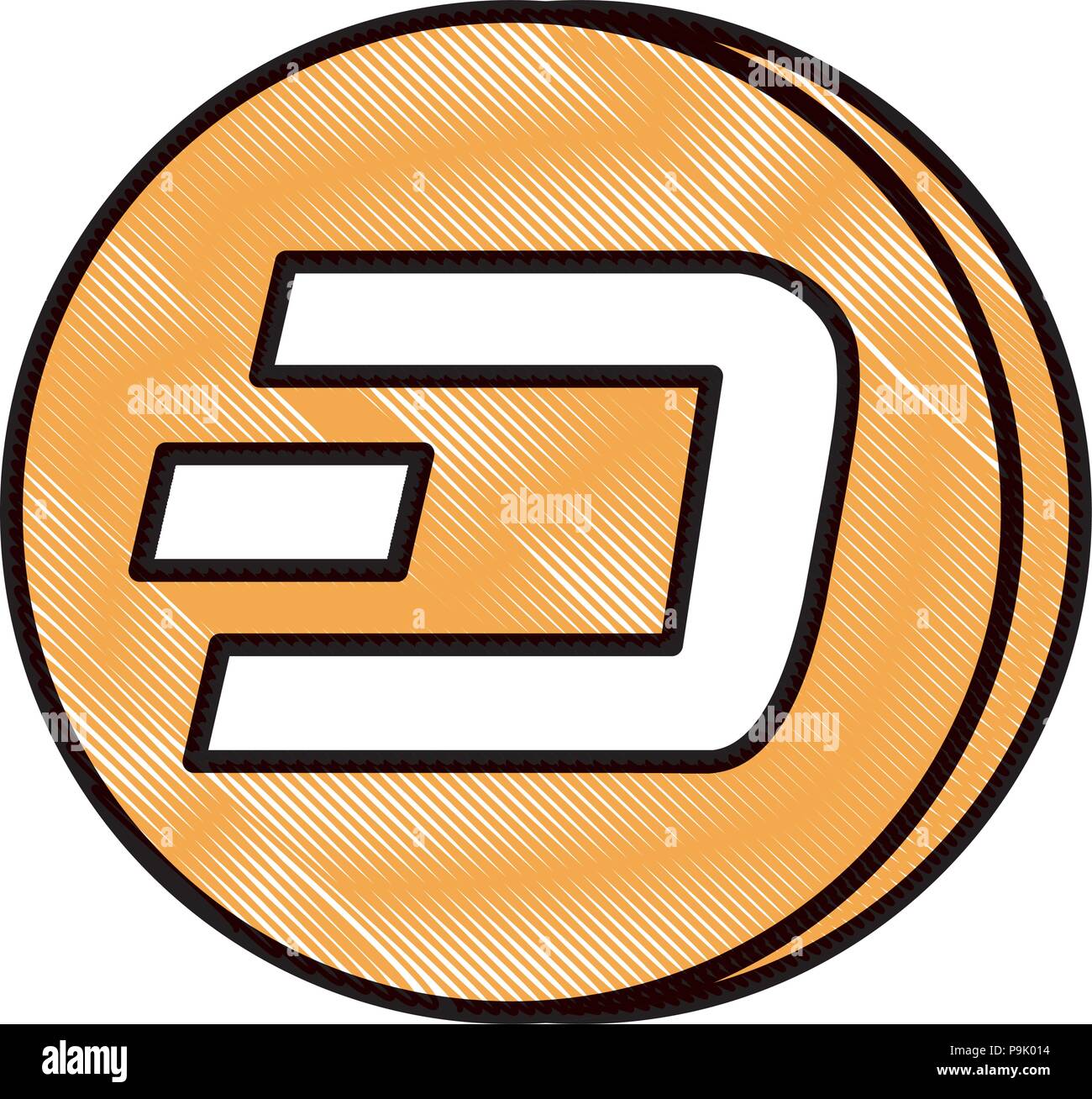 dashcoin coin icon over white background, vector illustration Stock ...