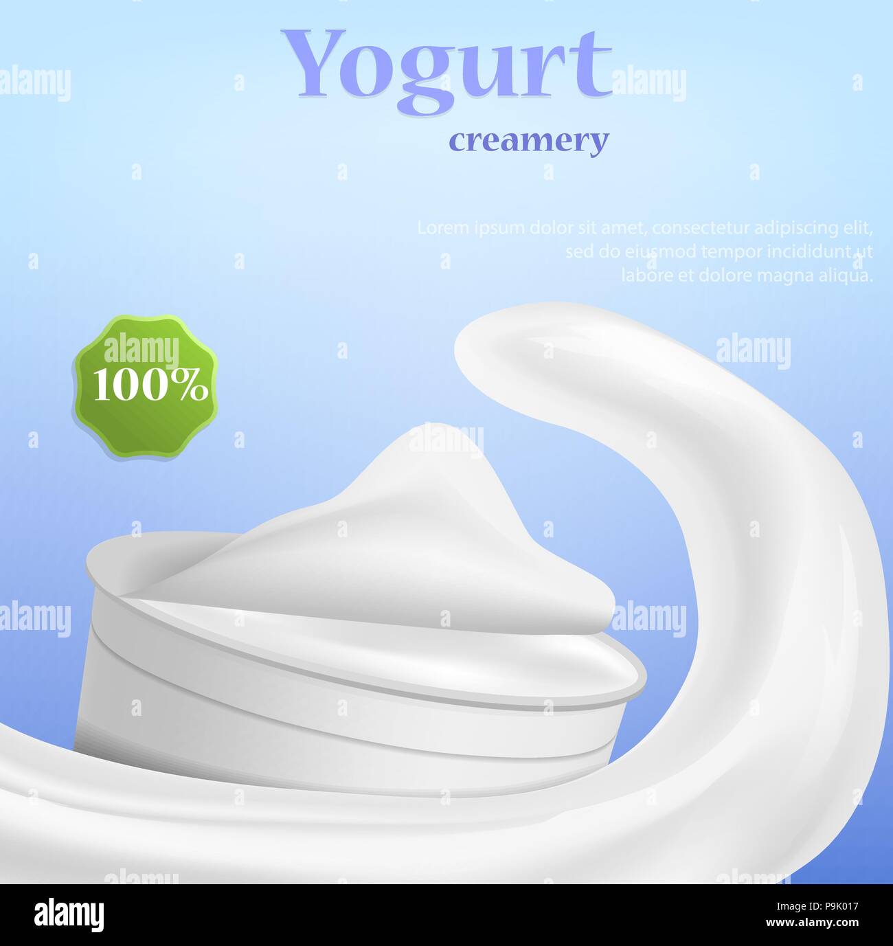 Yogurt creamery concept background, realistic style Stock Vector Image ...