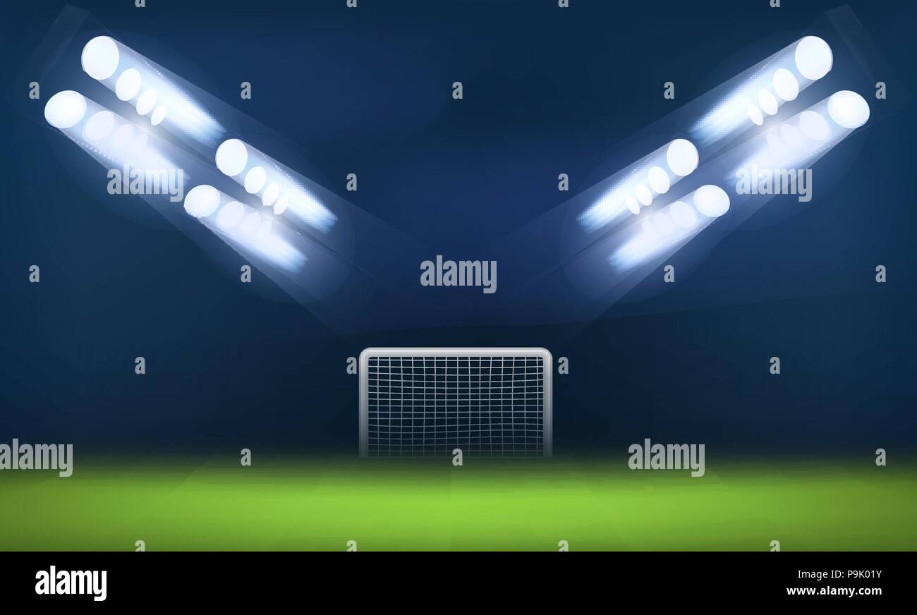 Football gate in light concept background, realistic style Stock Vector ...