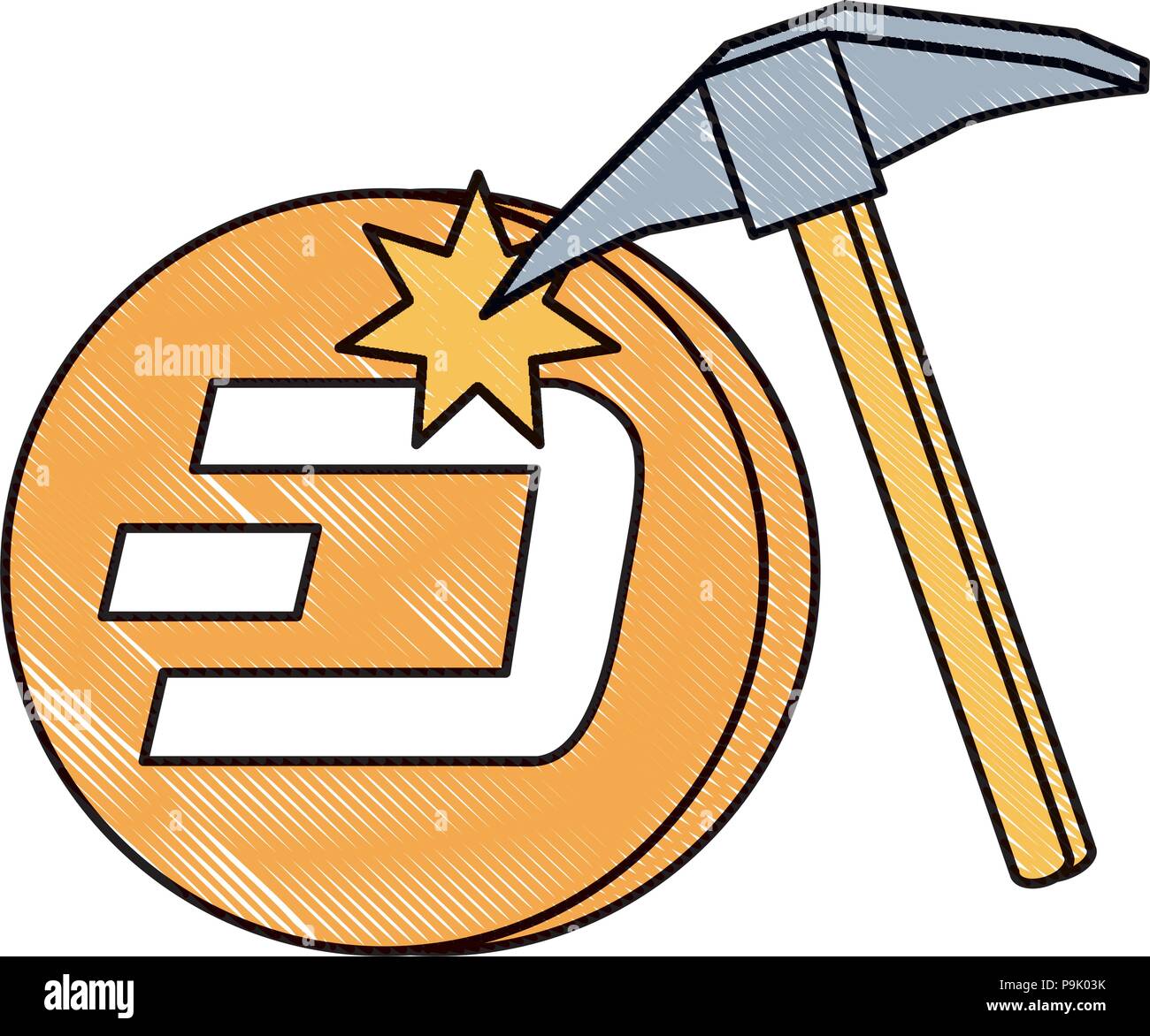 dashcoin coin icon over white background, vector illustration Stock ...