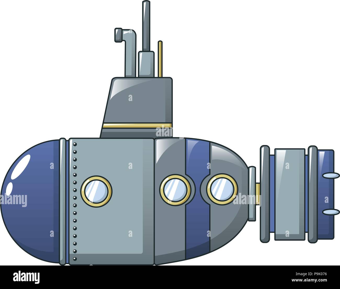 Blue grey submarine icon, cartoon style Stock Vector Image & Art - Alamy
