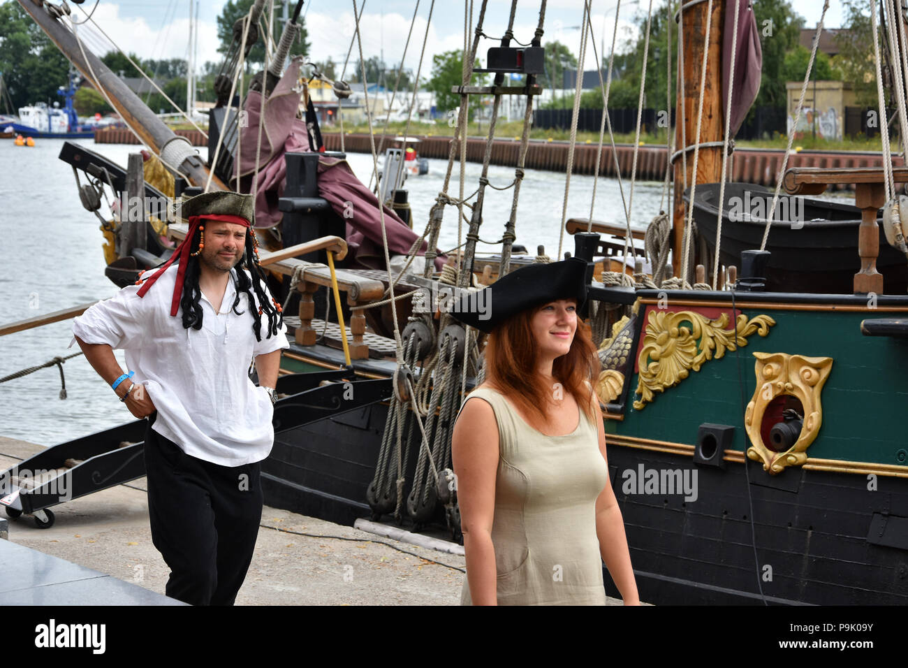Sailor man at Sailing Ships Parade on Motlawa River during 22nd edition ...