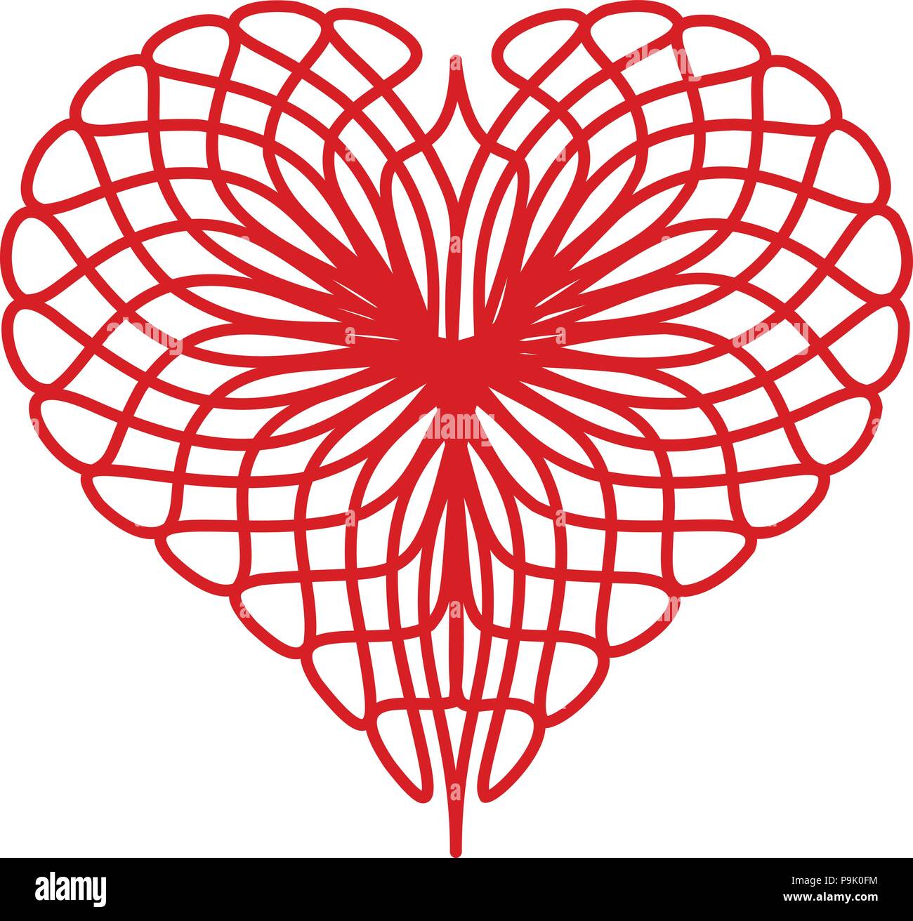Red crochet heart Stock Vector Images - Alamy