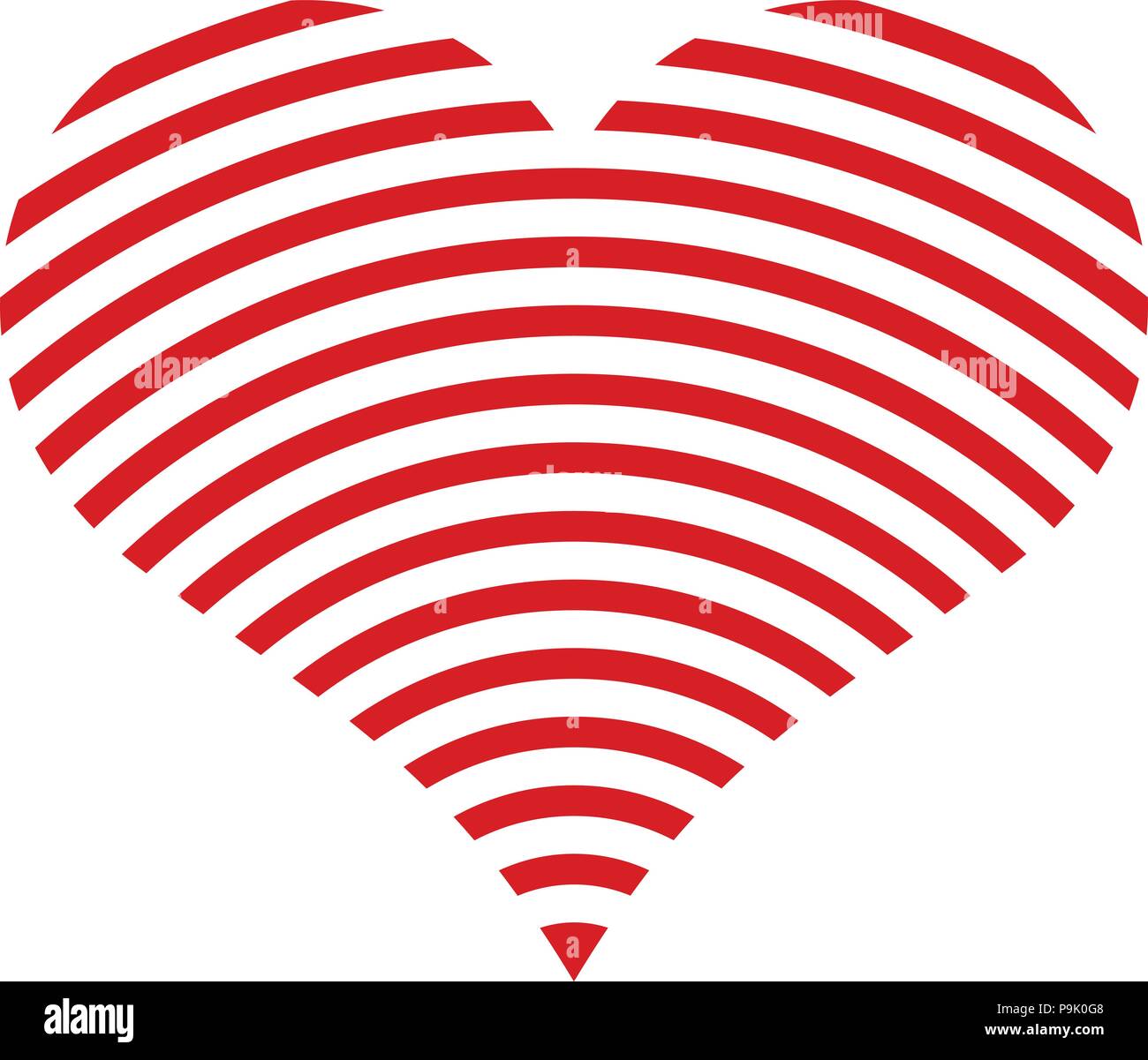 Wave line heart icon, simple style Stock Vector Image & Art - Alamy