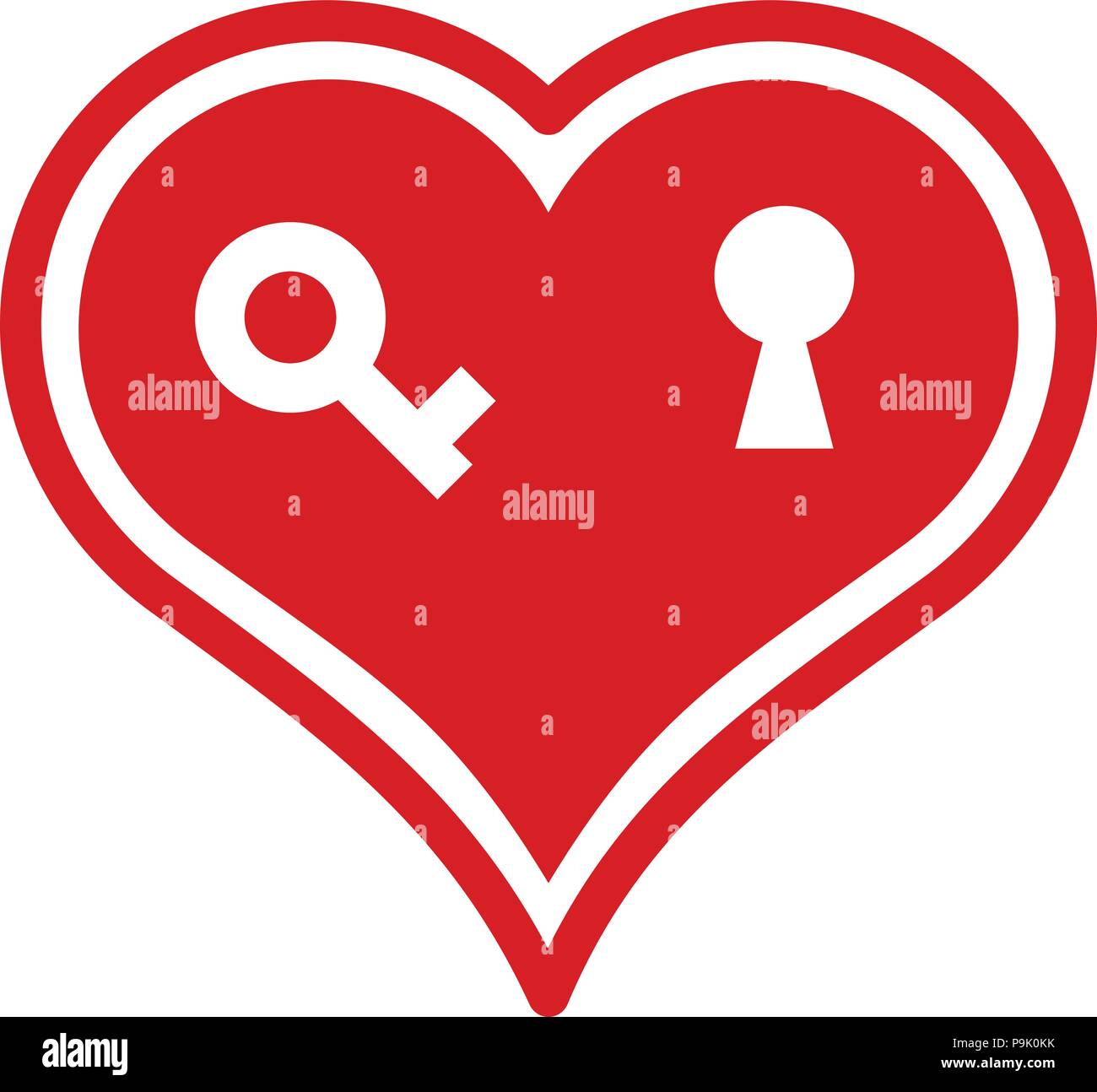 Locked heart icon, simple style Stock Vector Image & Art - Alamy